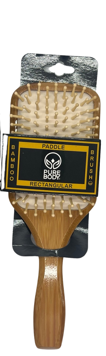 Rectangular Paddle Bamboo Hairbrush – Pure Body Life